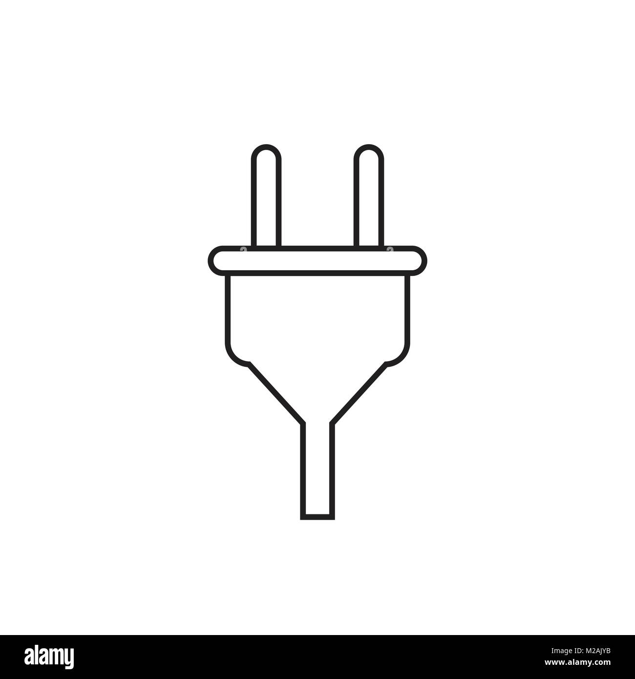 Plug vector icon in line style. Power wire cable flat illustration ...