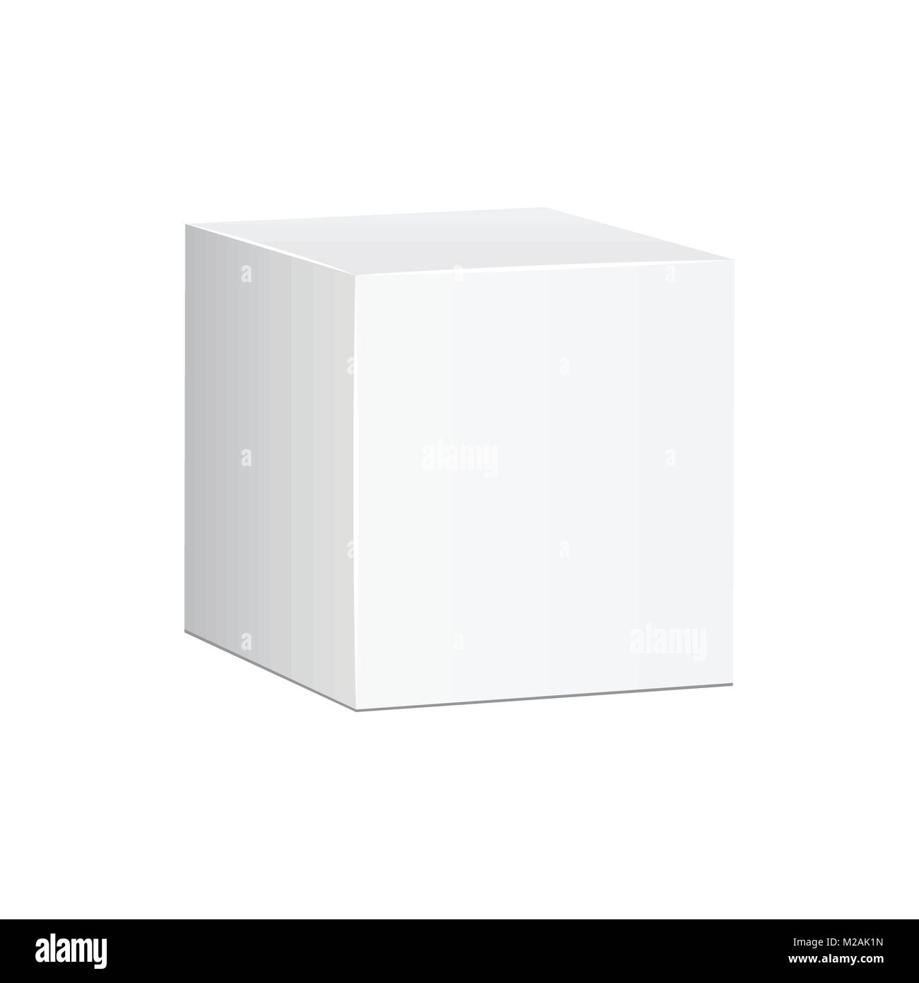 Blank white carton 3d box icon. Box package mockup vector illustration ...