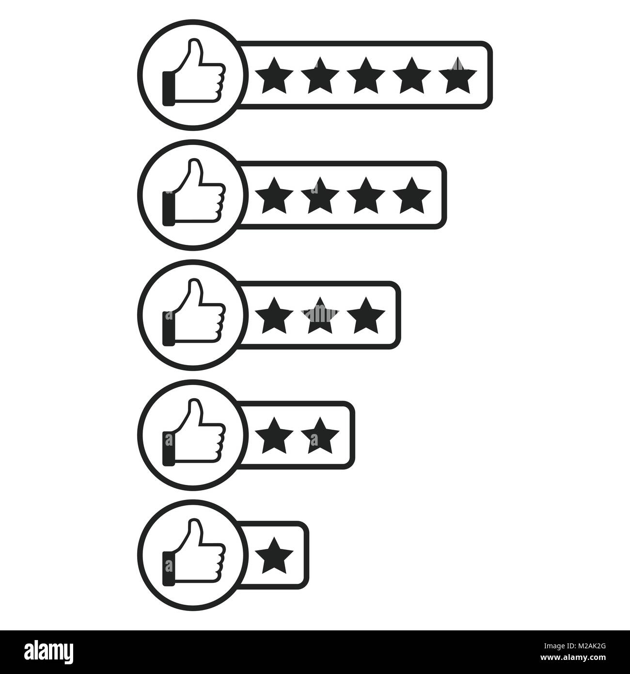 Rating stars feedback evaluation Black and White Stock Photos & Images ...