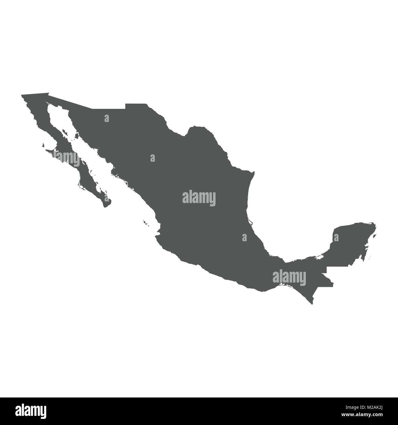 Mexico vector map. Black icon on white background Stock Vector Image ...