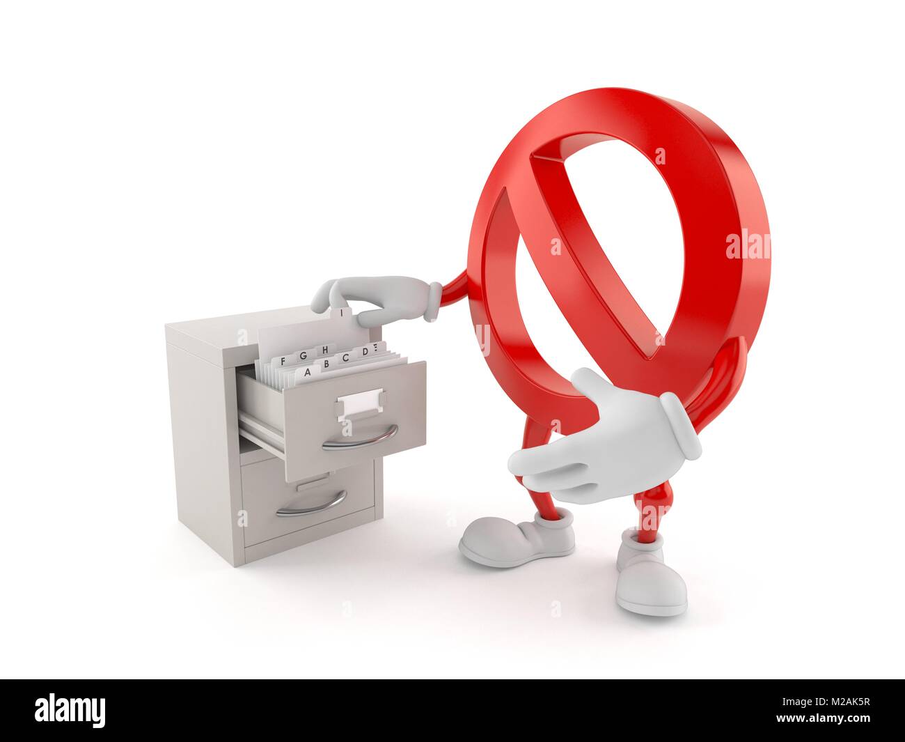 Forbidden character with archive isolated on white background Stock ...