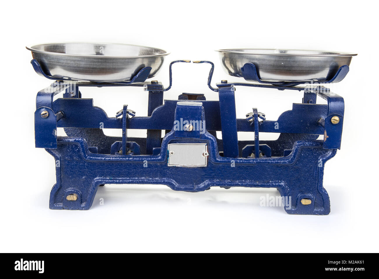 Old vintage metal scale on the white background Stock Photo - Alamy