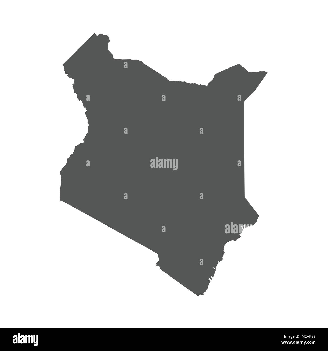 Kenya vector map. Black icon on white background Stock Vector Image ...