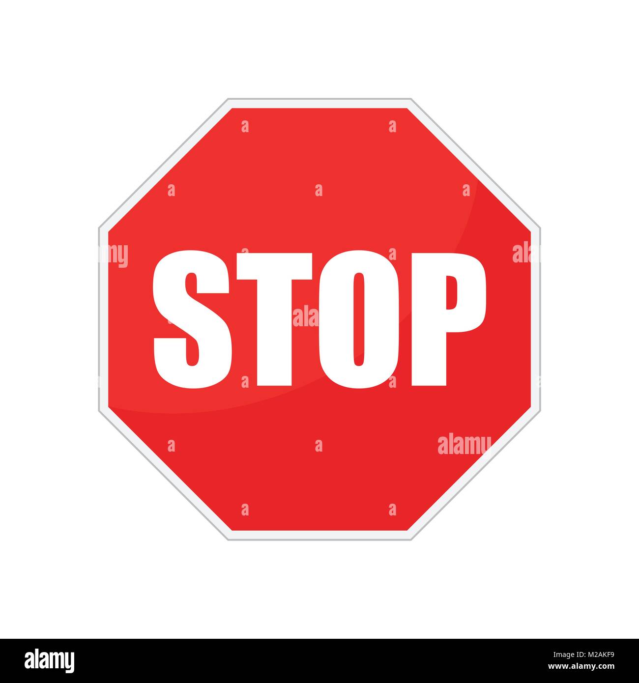 Red stop sign vector icon. Danger symbol vector illustration Stock ...