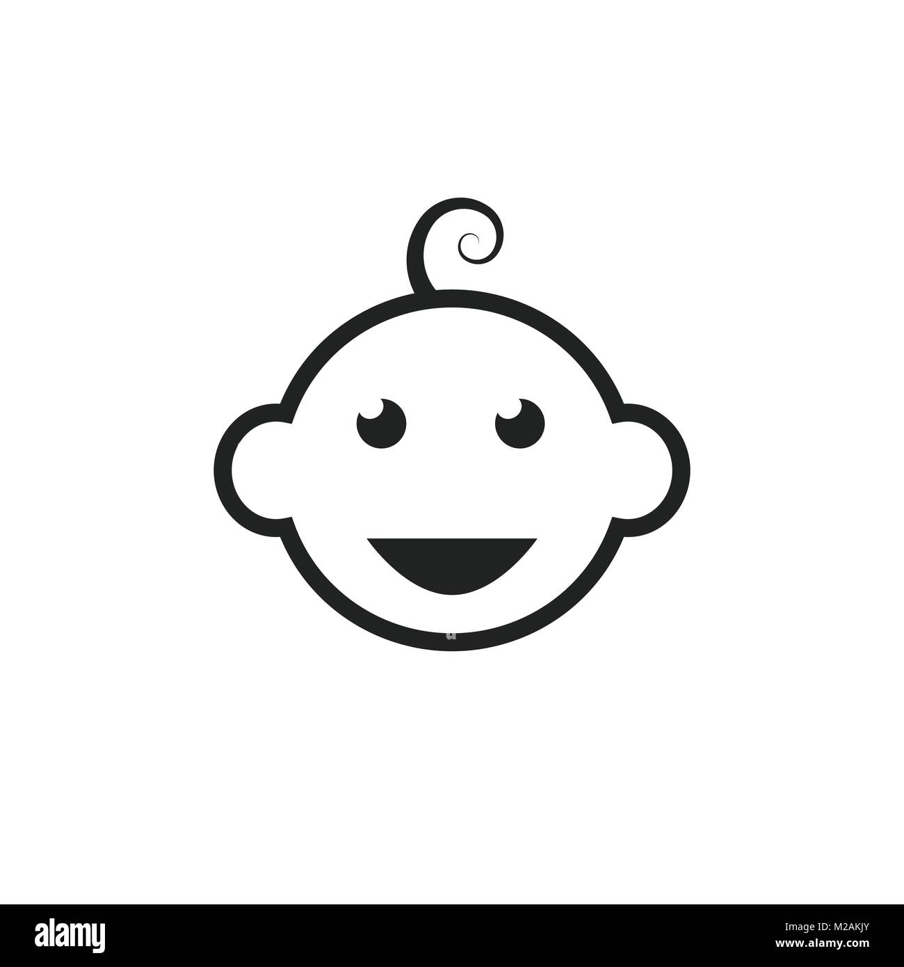 Newborn baby face icon. Little baby vector illustration Stock Vector ...