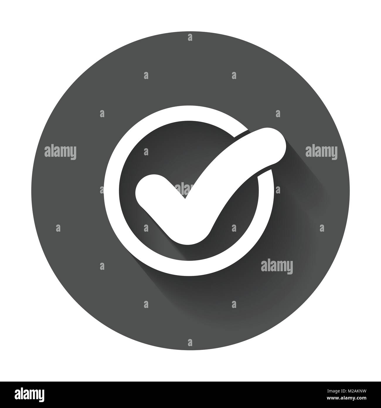 Check mark button. Flat vector icon with long shadow Stock Vector Image ...
