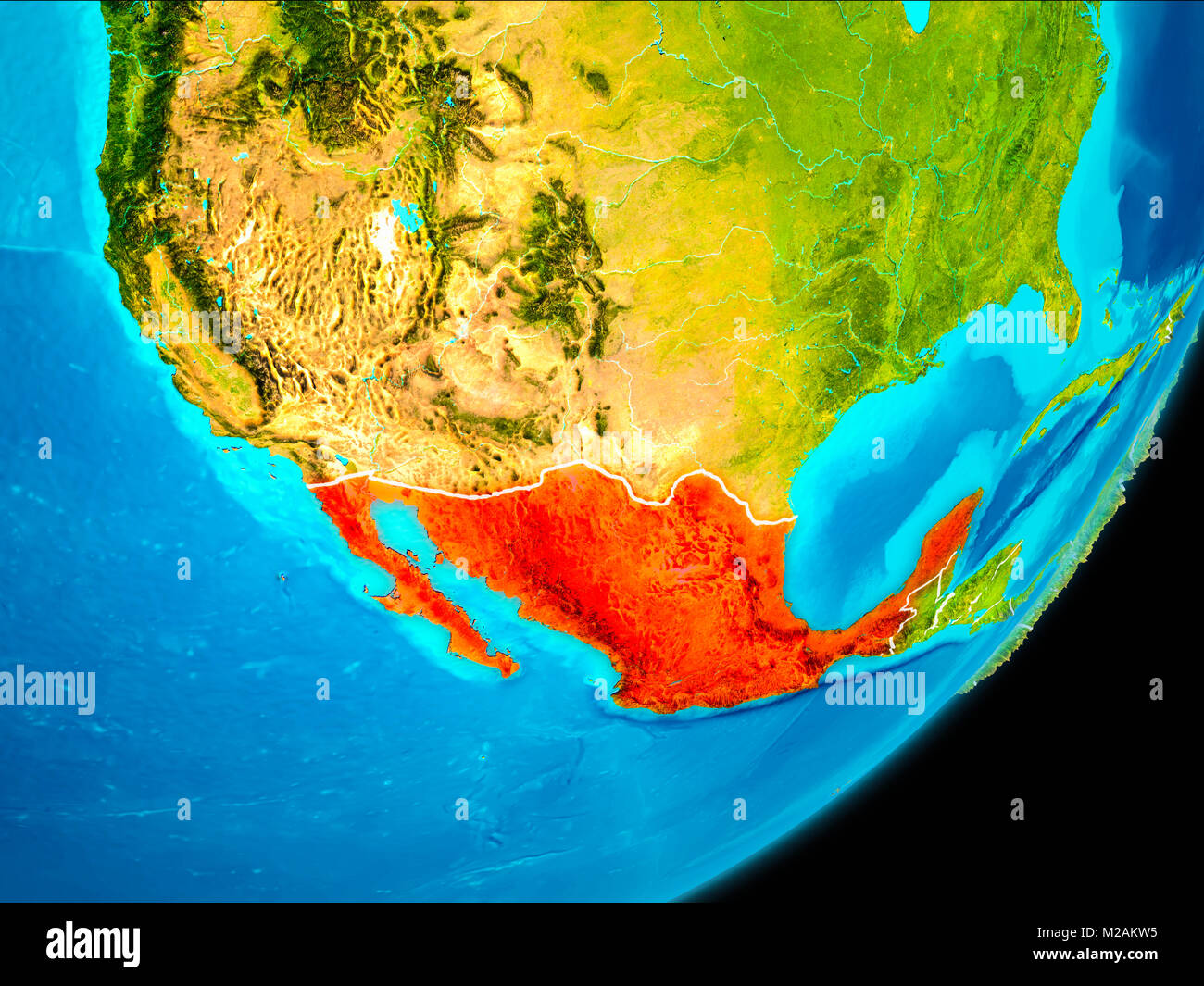 Mexico Political Map Border High Resolution Stock Photography and ...