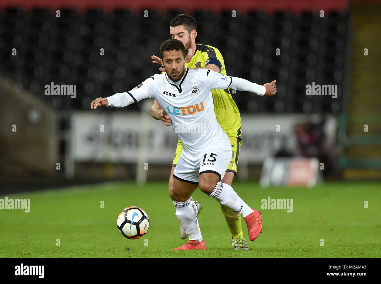 Swansea City's Wayne Routledge in action during the Emirates FA Cup ...