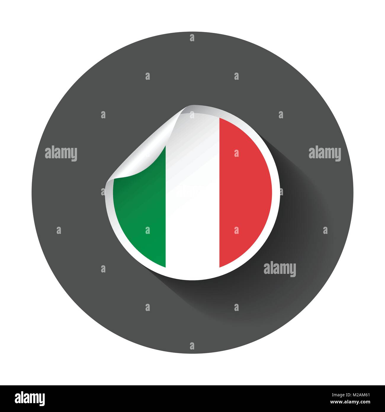 Italy sticker with flag. Vector illustration with long shadow Stock ...