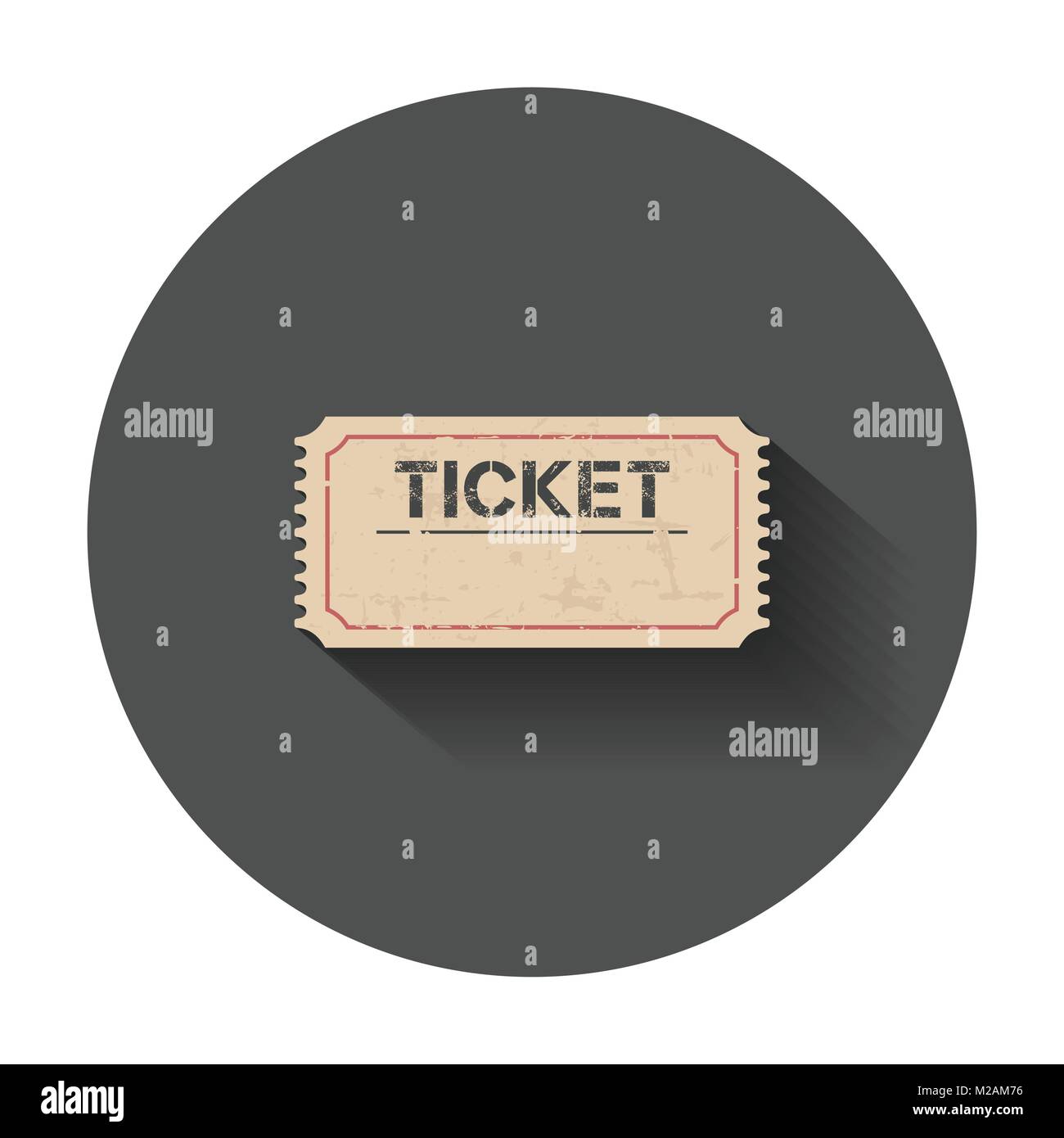 Ticket icon. Vector illustration with long shadow Stock Vector Image ...