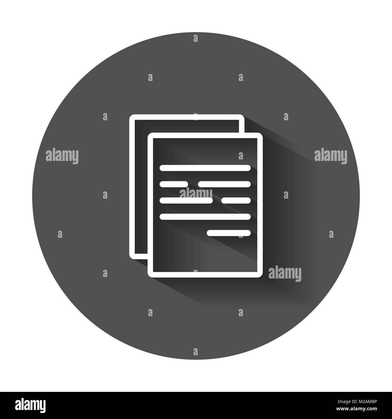 Document icon vector flat illustration. Isolated documents symbol with ...