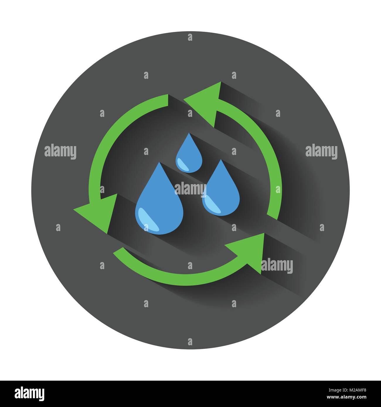 Water cycle icon. Flat vector illustration with long shadow Stock ...
