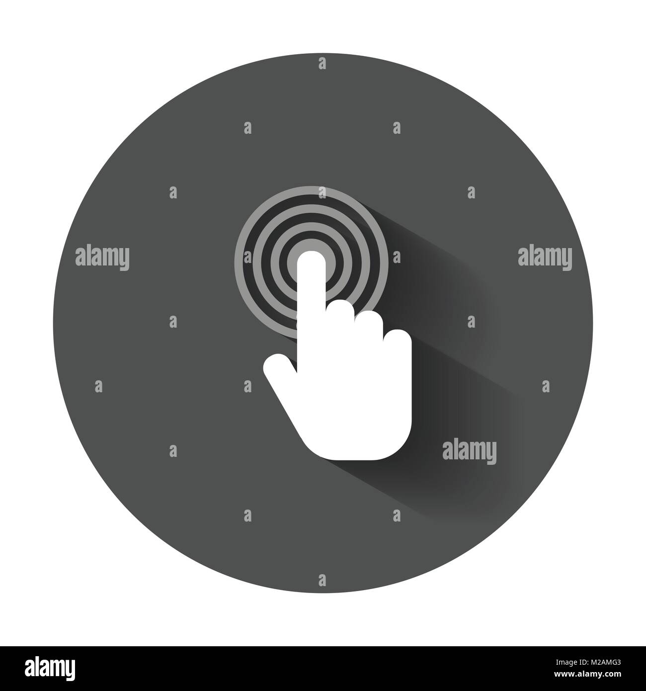 Click hand icon. Cursor finger sign flat vector. Illustration with long ...