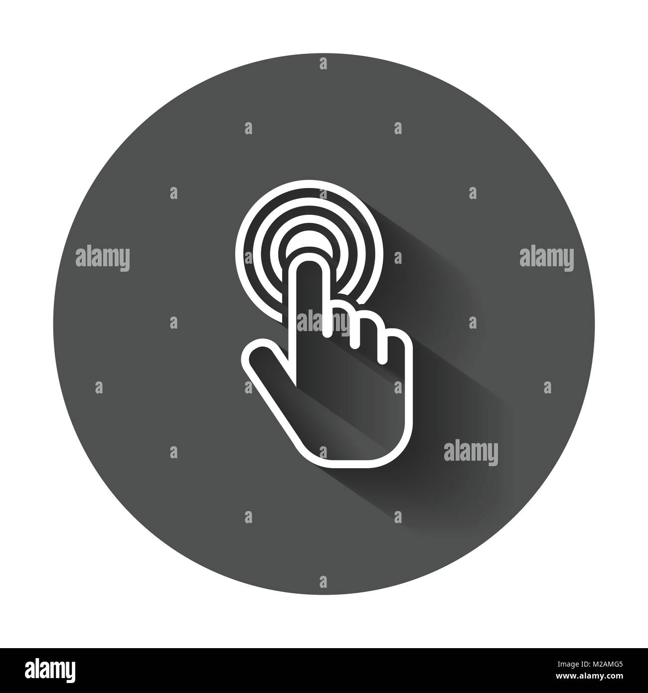 Click hand icon. Cursor finger sign flat vector. Illustration with long ...