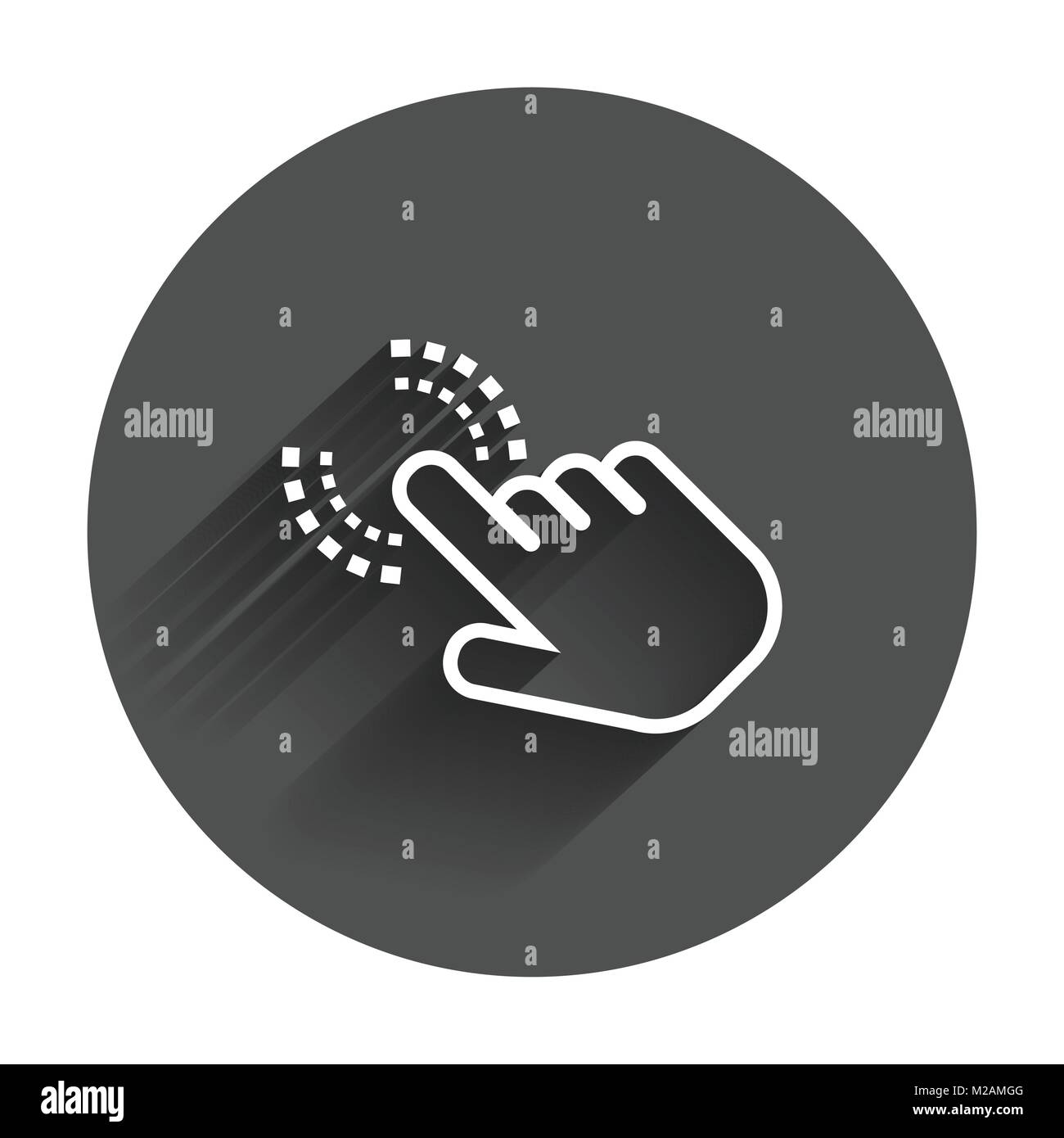 Click hand icon. Cursor finger sign flat vector. Illustration with long ...