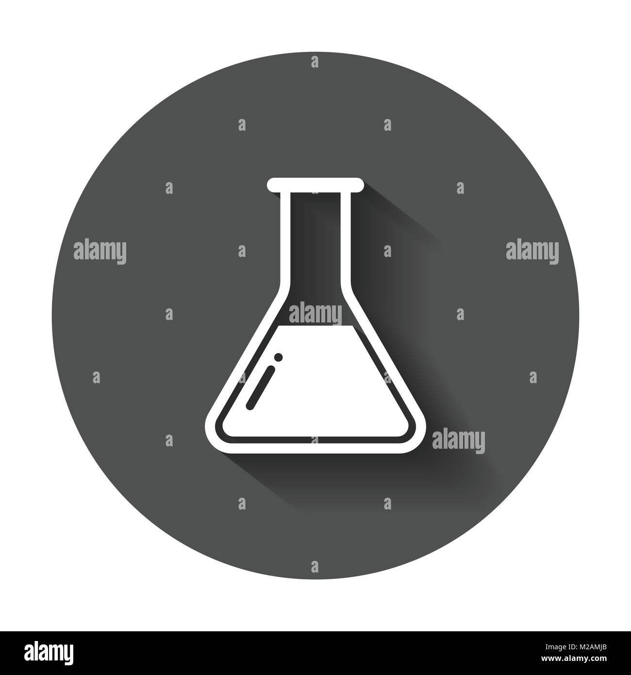 Chemical test tube pictogram icon. Laboratory glassware or beaker ...