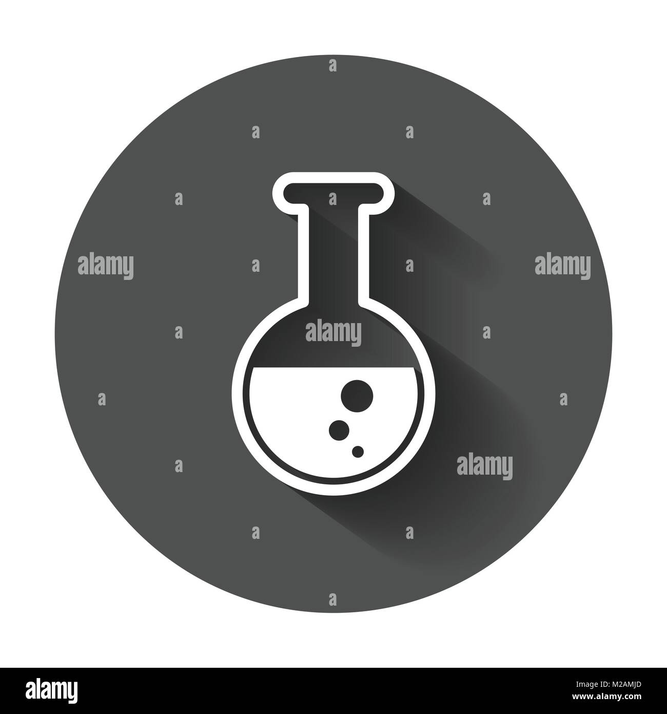 Chemical test tube pictogram icon. Laboratory glassware or beaker ...