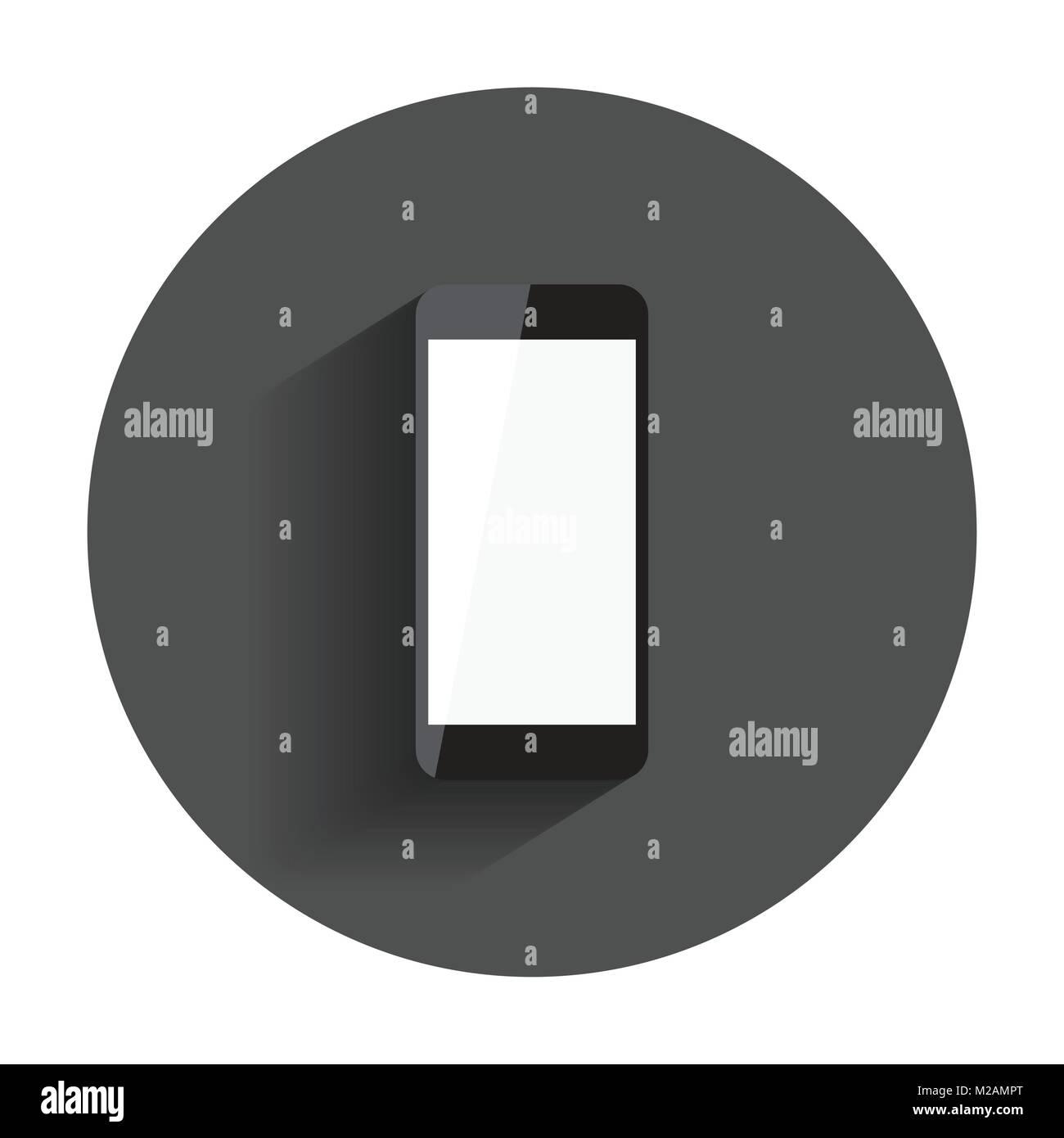 Smartphone with white screen flat icon. Computer realistic vector ...