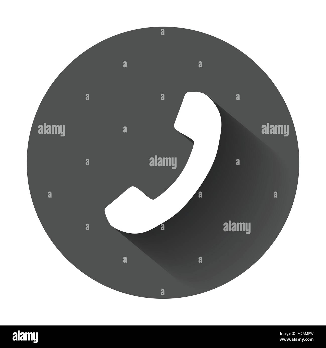 Phone icon in flat style. Vector illustration with long shadow Stock ...