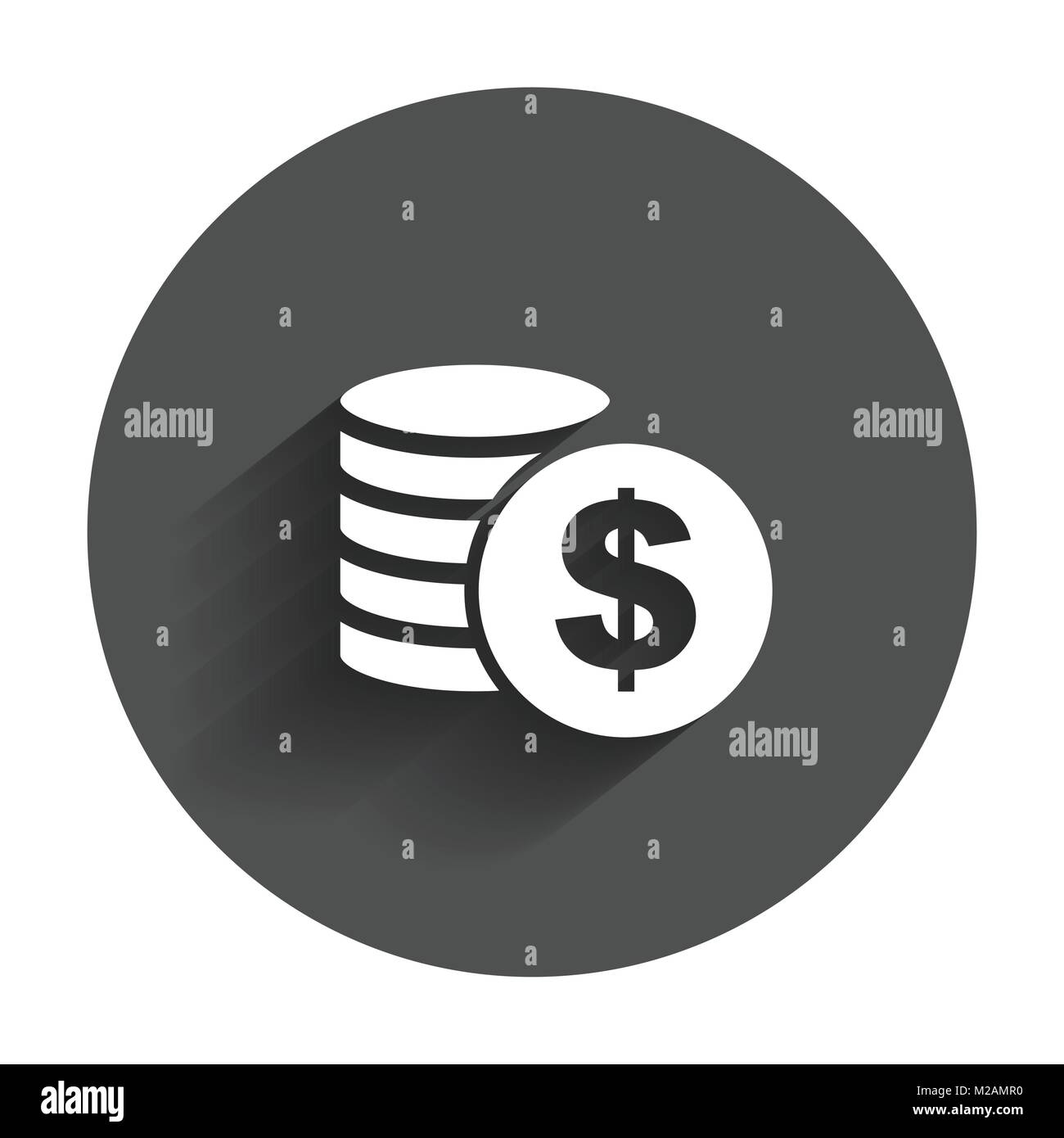 Money silhouette icon. Coins vector illustration in flat style with ...