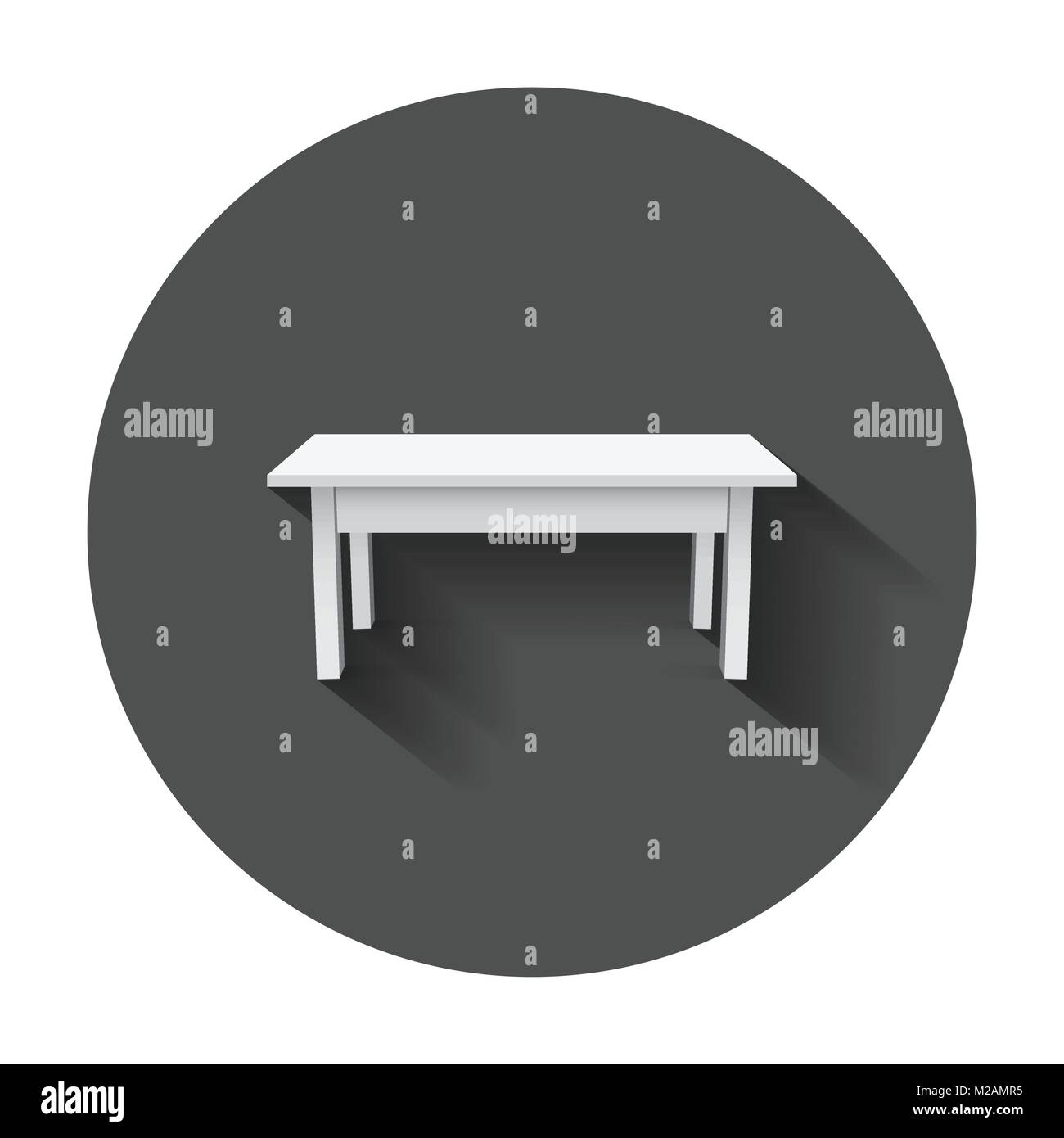 Vector table for object presentation. Empty white top table with long shadow Stock Vector Image ...