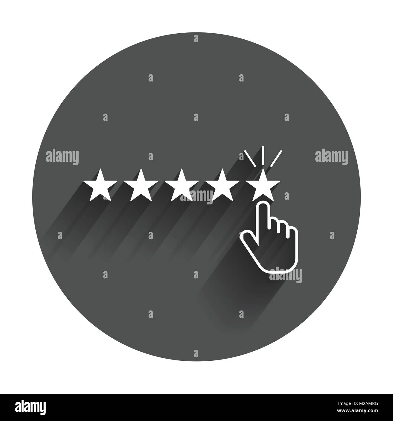 Customer reviews, rating, user feedback concept vector icon. Flat illustration with long shadow ...