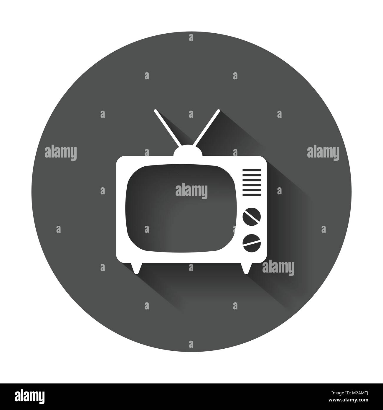 Tv Icon vector illustration in flat style. Television symbol for web ...