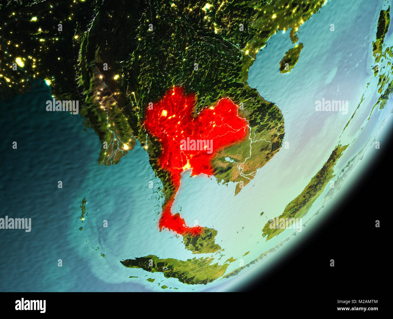 Map thailand highlighted in red hi-res stock photography and images - Alamy