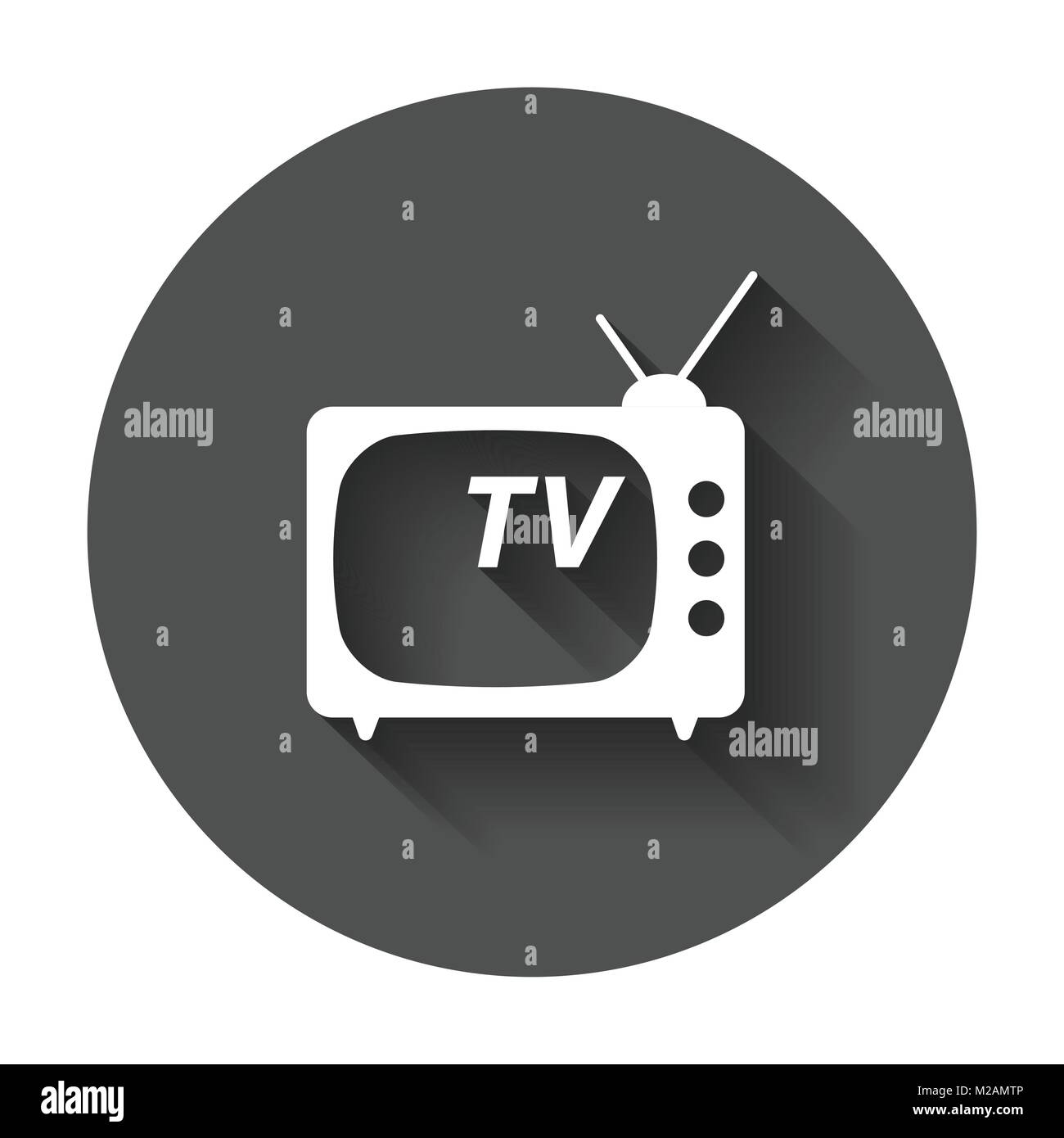 Tv Icon vector illustration in flat style. Television symbol for web ...