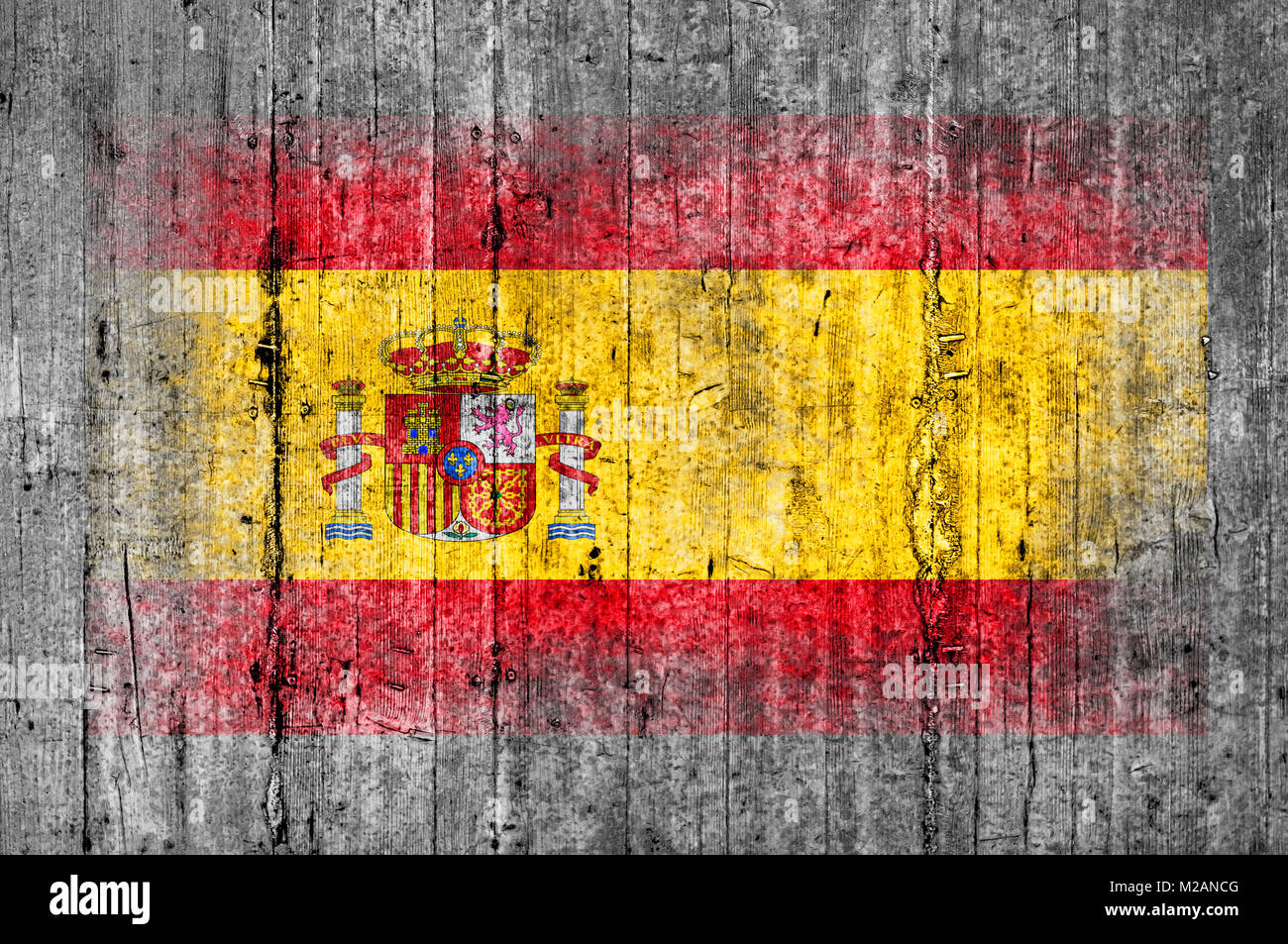 Spain flag painted on background texture gray concrete Stock Photo - Alamy