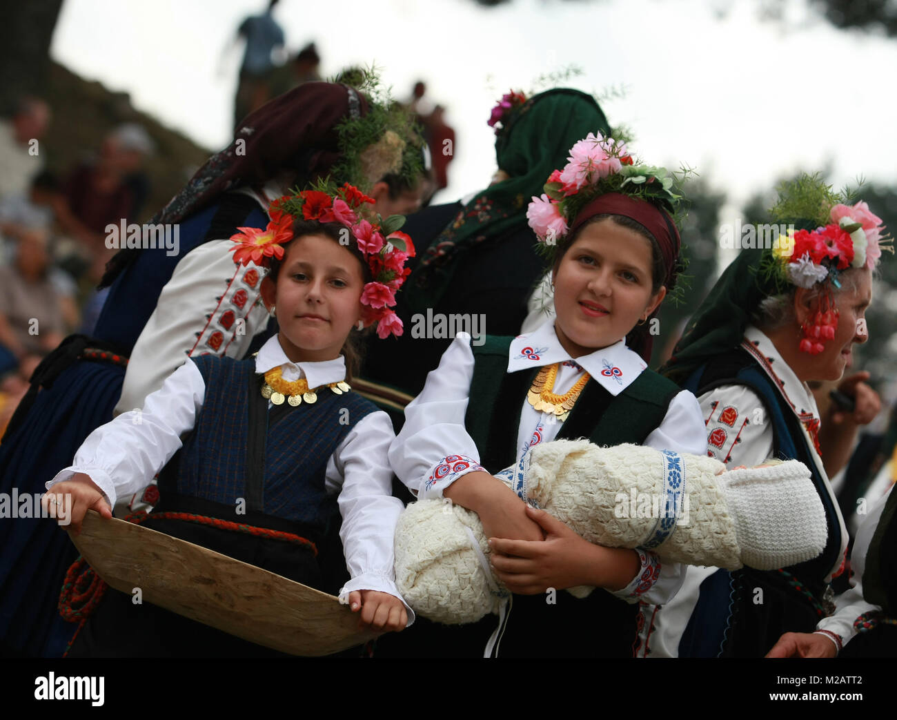 People in traditional folk costume of The National Folklore Fair in ...