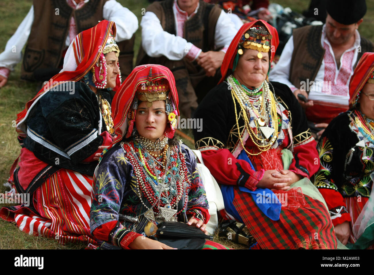 People in traditional folk costume of The National Folklore Fair in ...