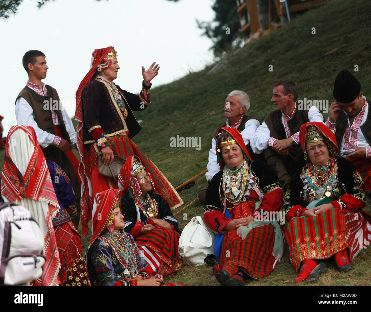 People in traditional folk costume of The National Folklore Fair in ...