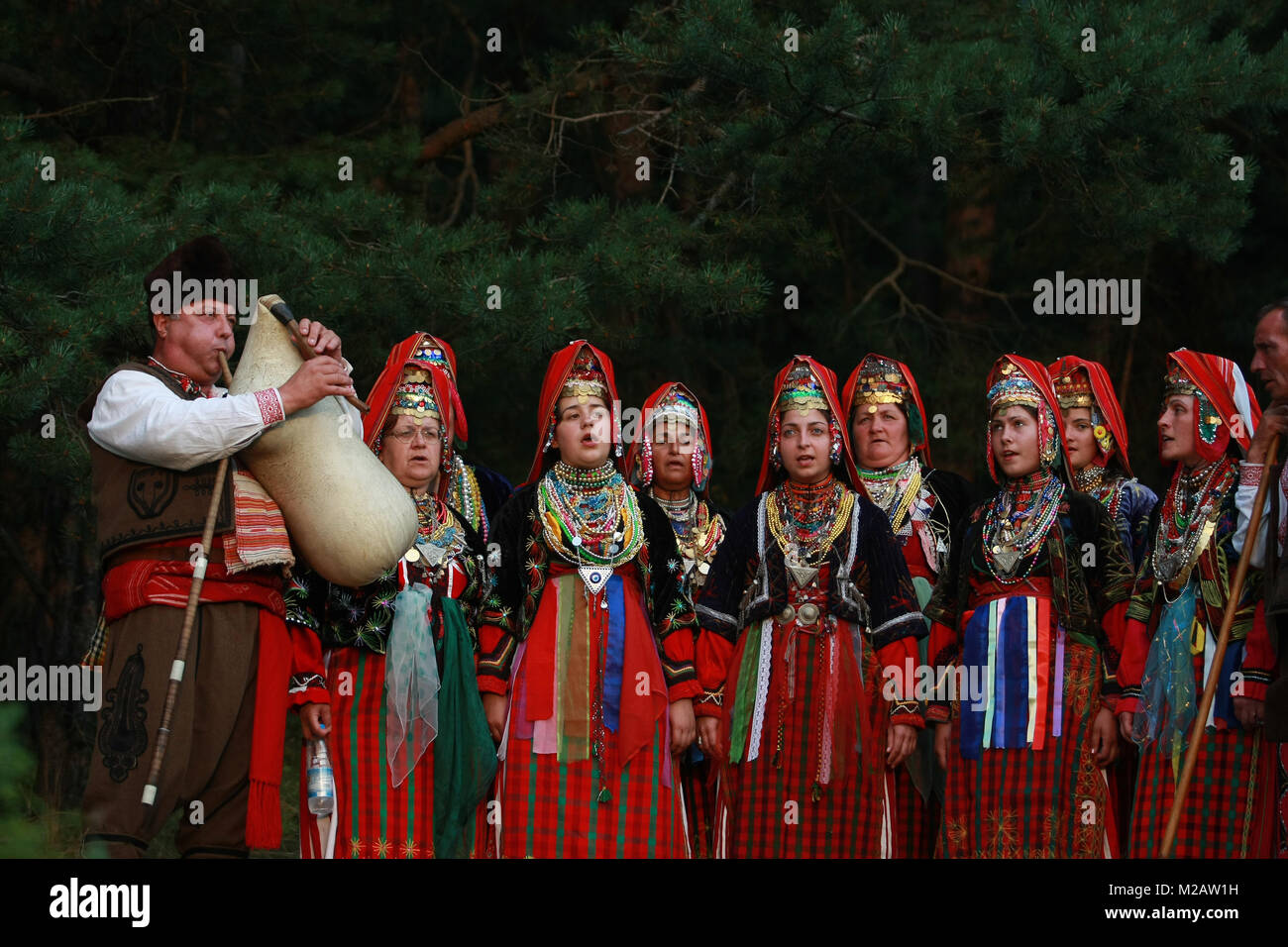 People in traditional folk costume of The National Folklore Fair in ...