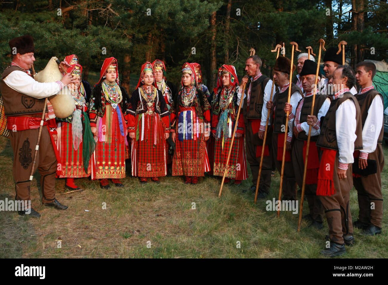 People in traditional folk costume of The National Folklore Fair in ...