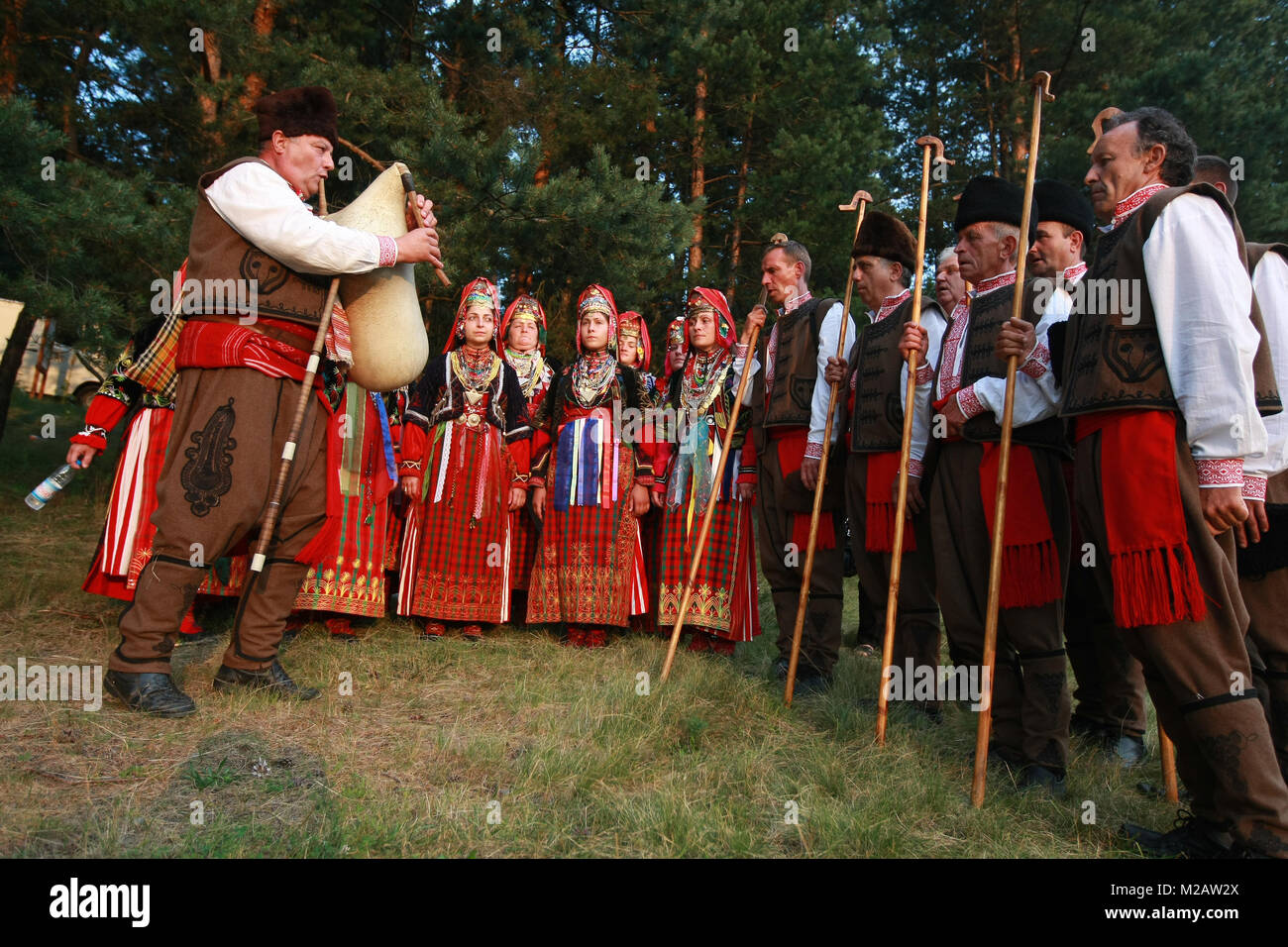 People in traditional folk costume of The National Folklore Fair in ...