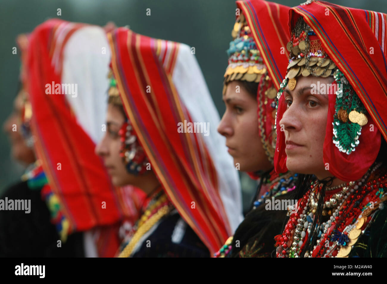 People in traditional folk costume of The National Folklore Fair in ...