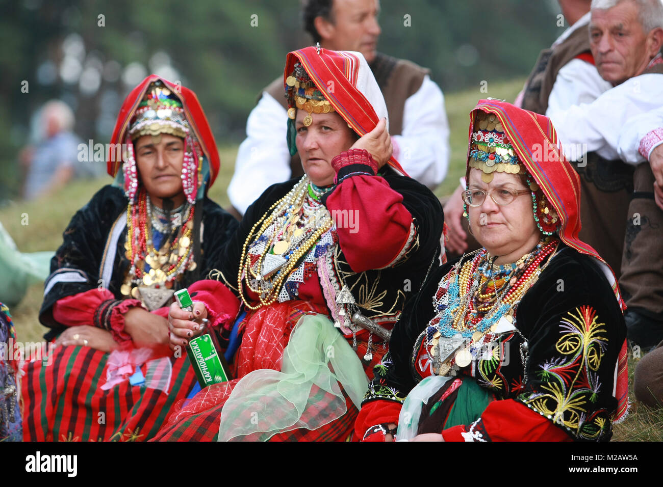 People in traditional folk costume of The National Folklore Fair in ...