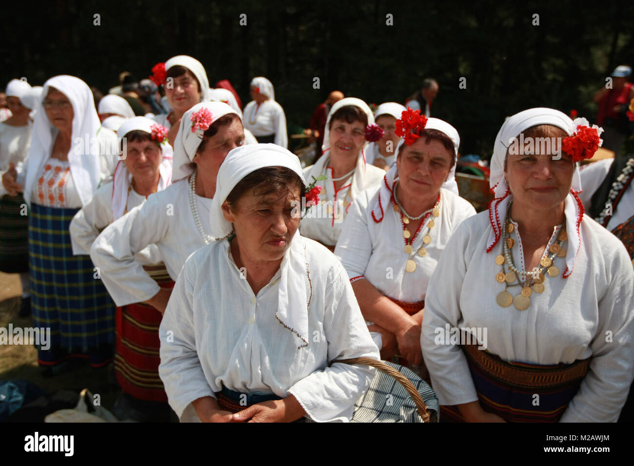 People in traditional folk costume of The National Folklore Fair in ...