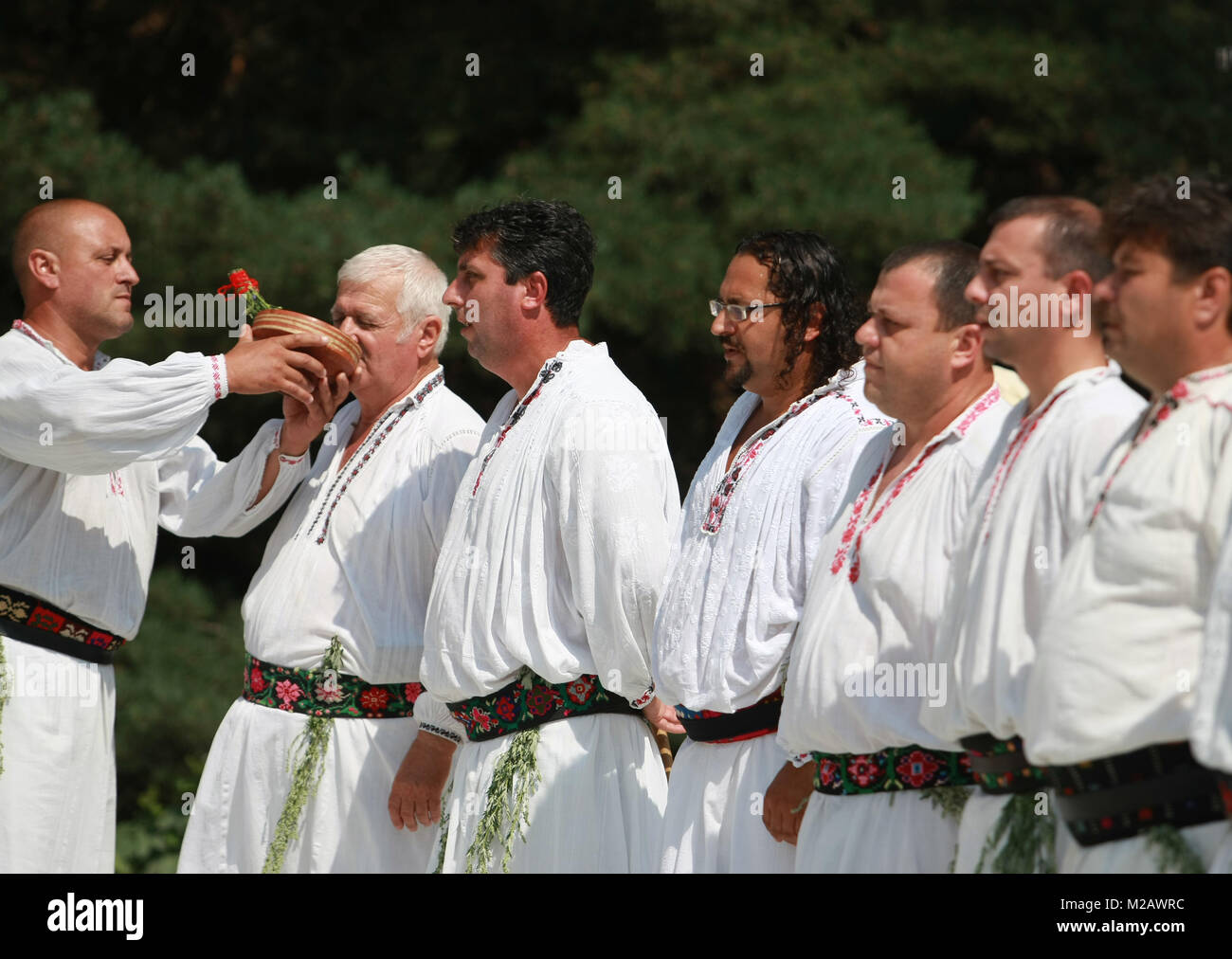 People in traditional folk costume of The National Folklore Fair in ...