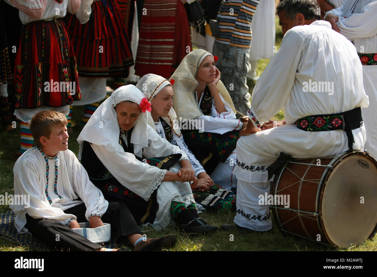 People in traditional folk costume of The National Folklore Fair in ...