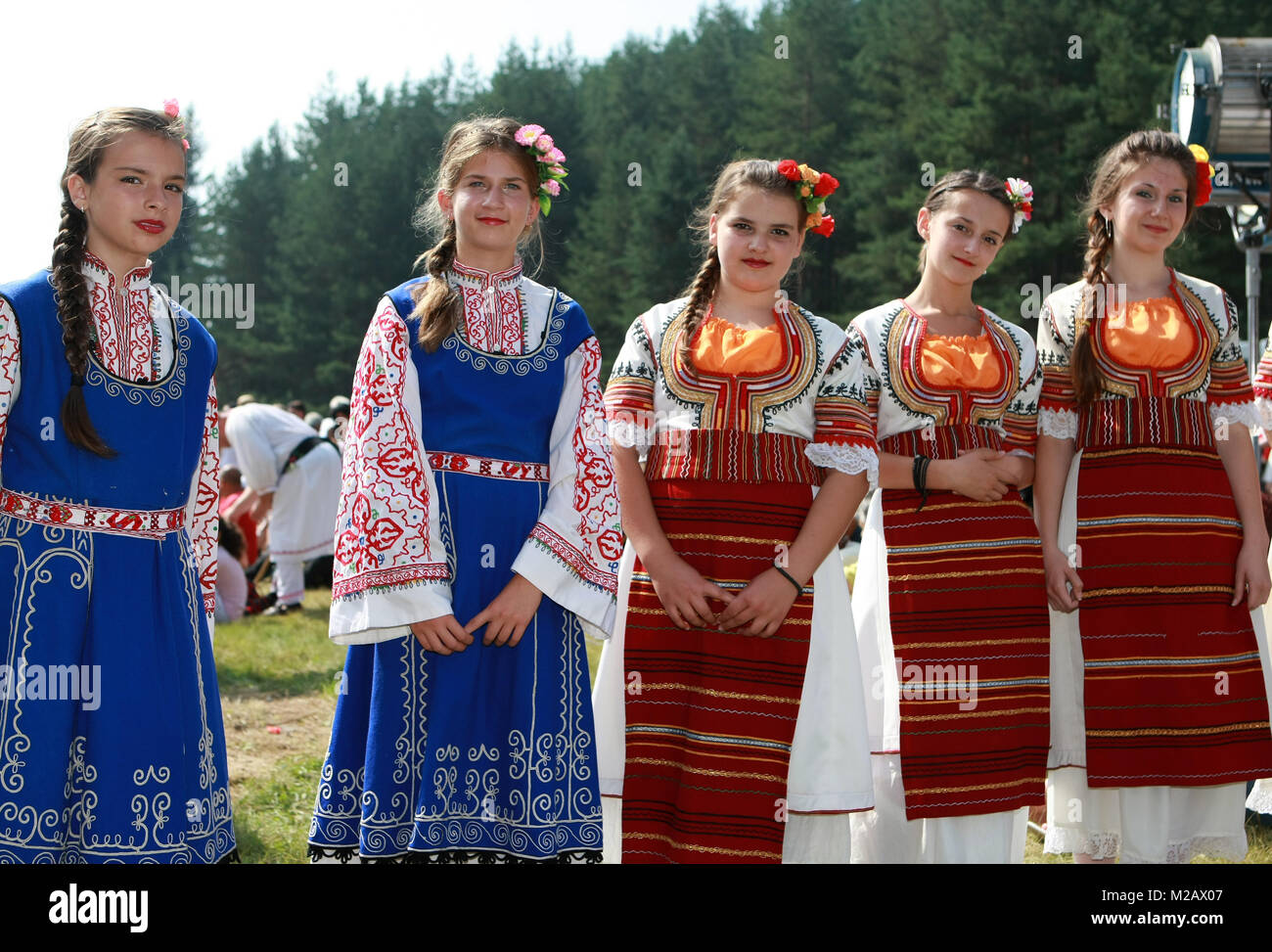 People in traditional folk costume of The National Folklore Fair in ...
