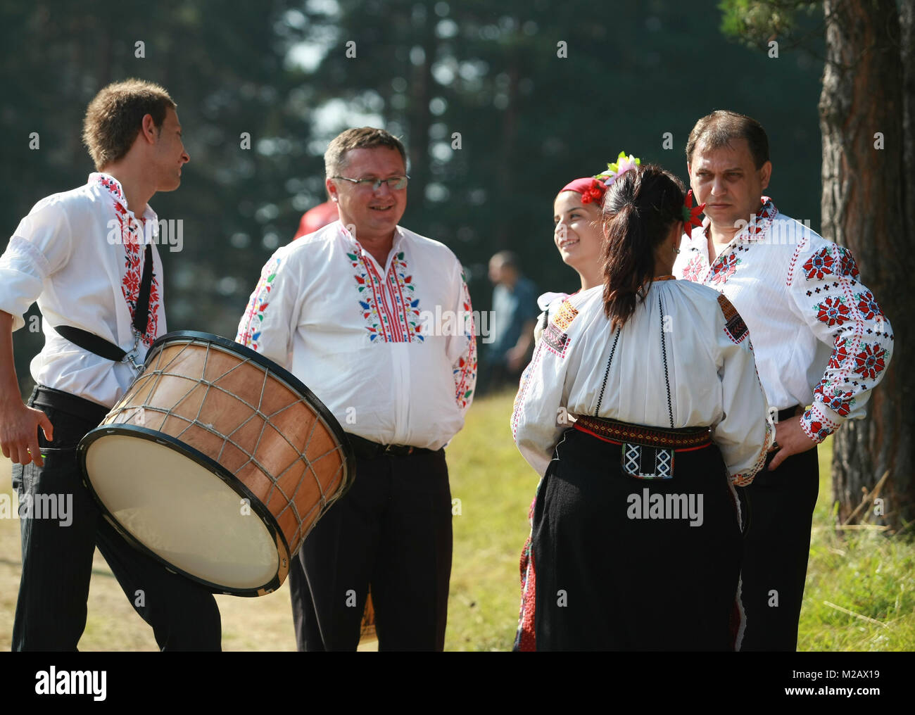 People in traditional folk costume of The National Folklore Fair in ...