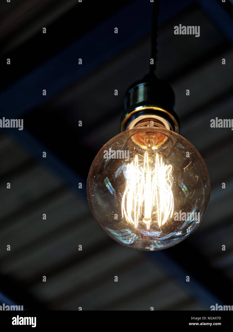 Modern light bulb with concepts of idea, concept, and decision Stock ...