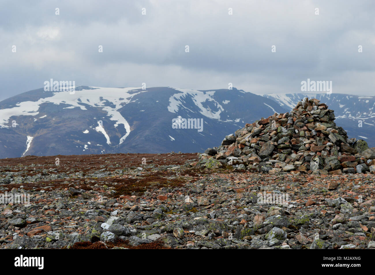 Cairn on The Summit of the Scottish Mountain Corbett Carn na Drochaide ...