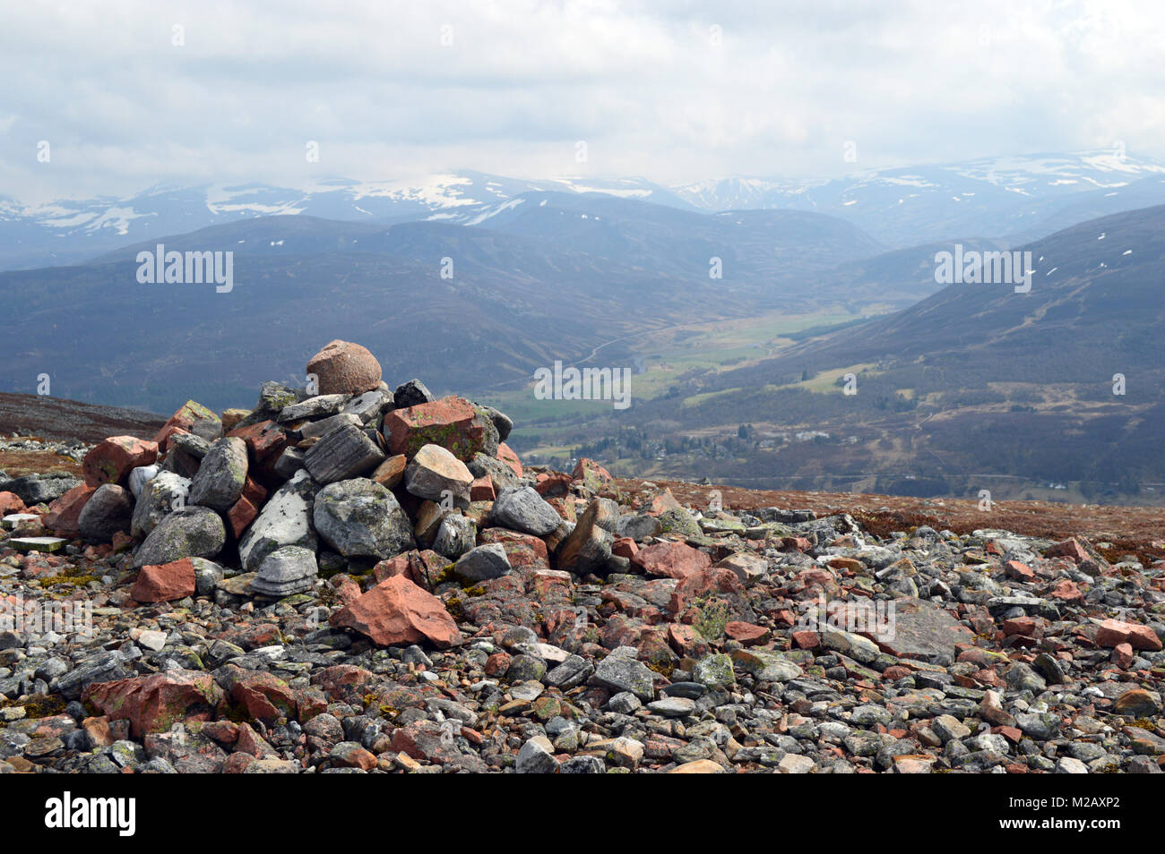 Pile of Stones Looking Down on the Linn of Dee from Carn Dearg the ...