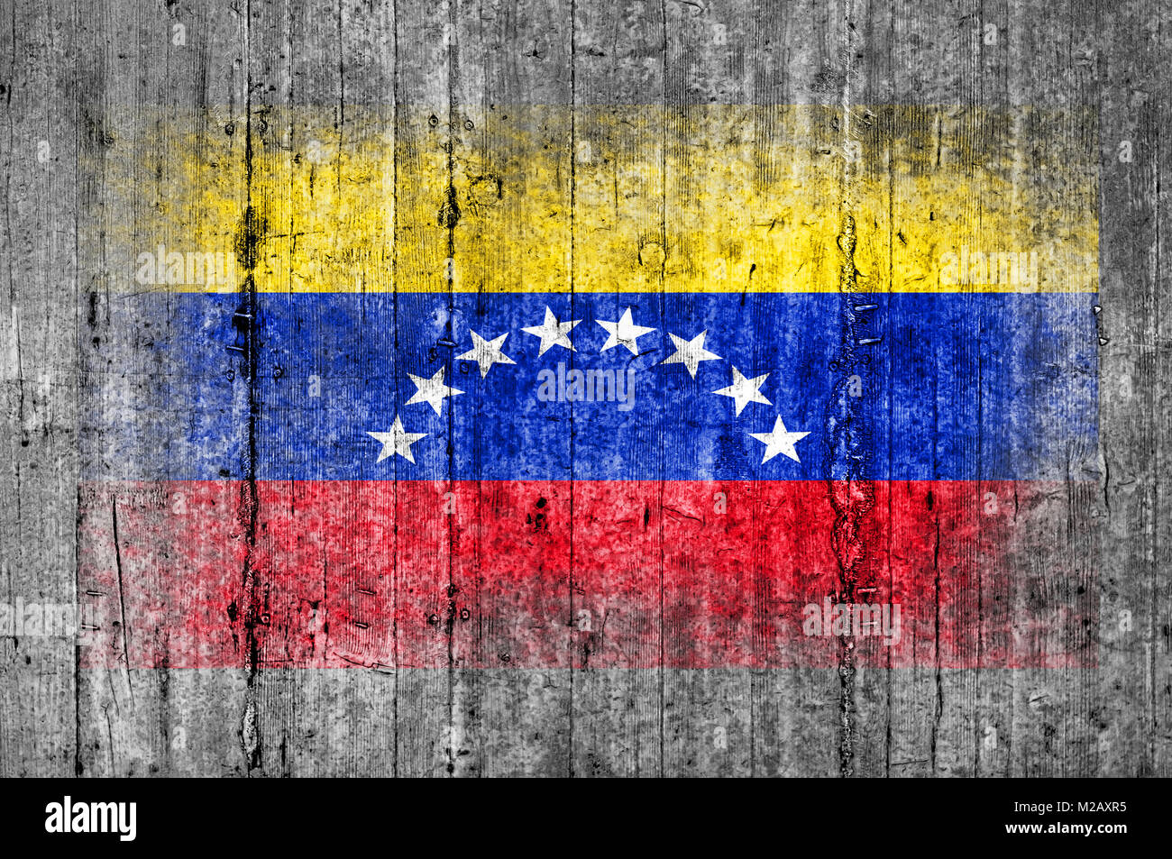 Venezuela flag painted on background texture gray concrete Stock Photo ...