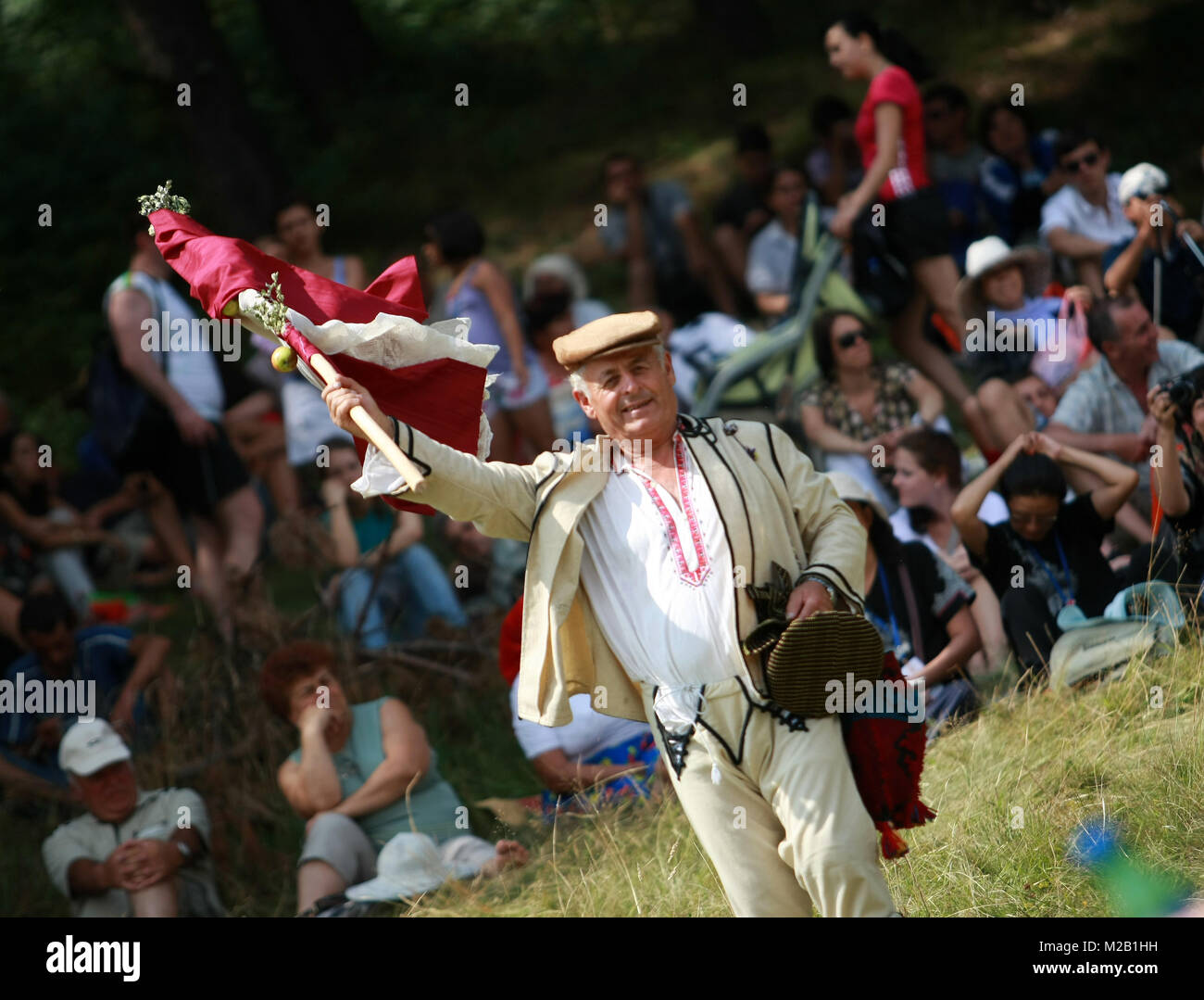 People in traditional folk costume of The National Folklore Fair in ...