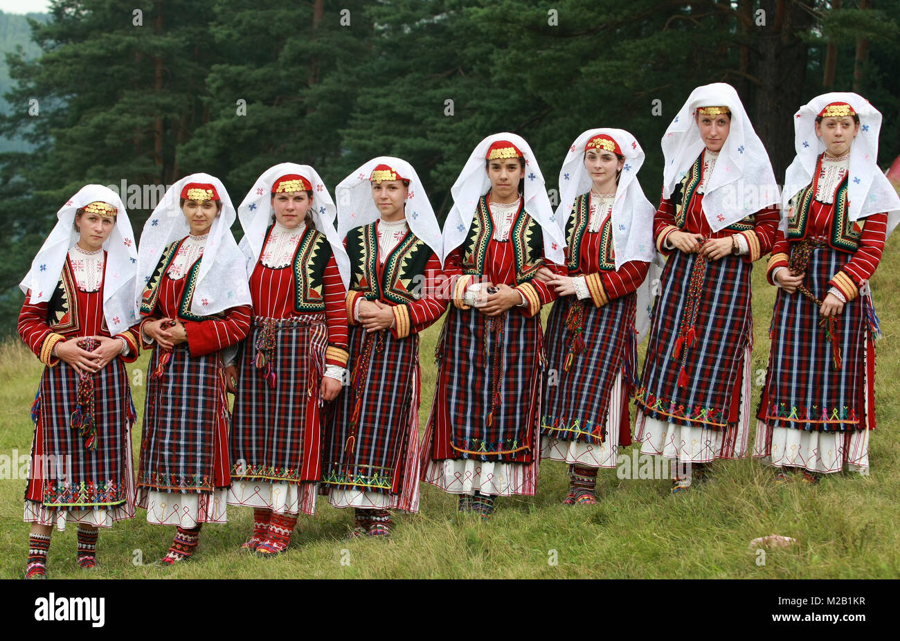 People in traditional folk costume of The National Folklore Fair in ...