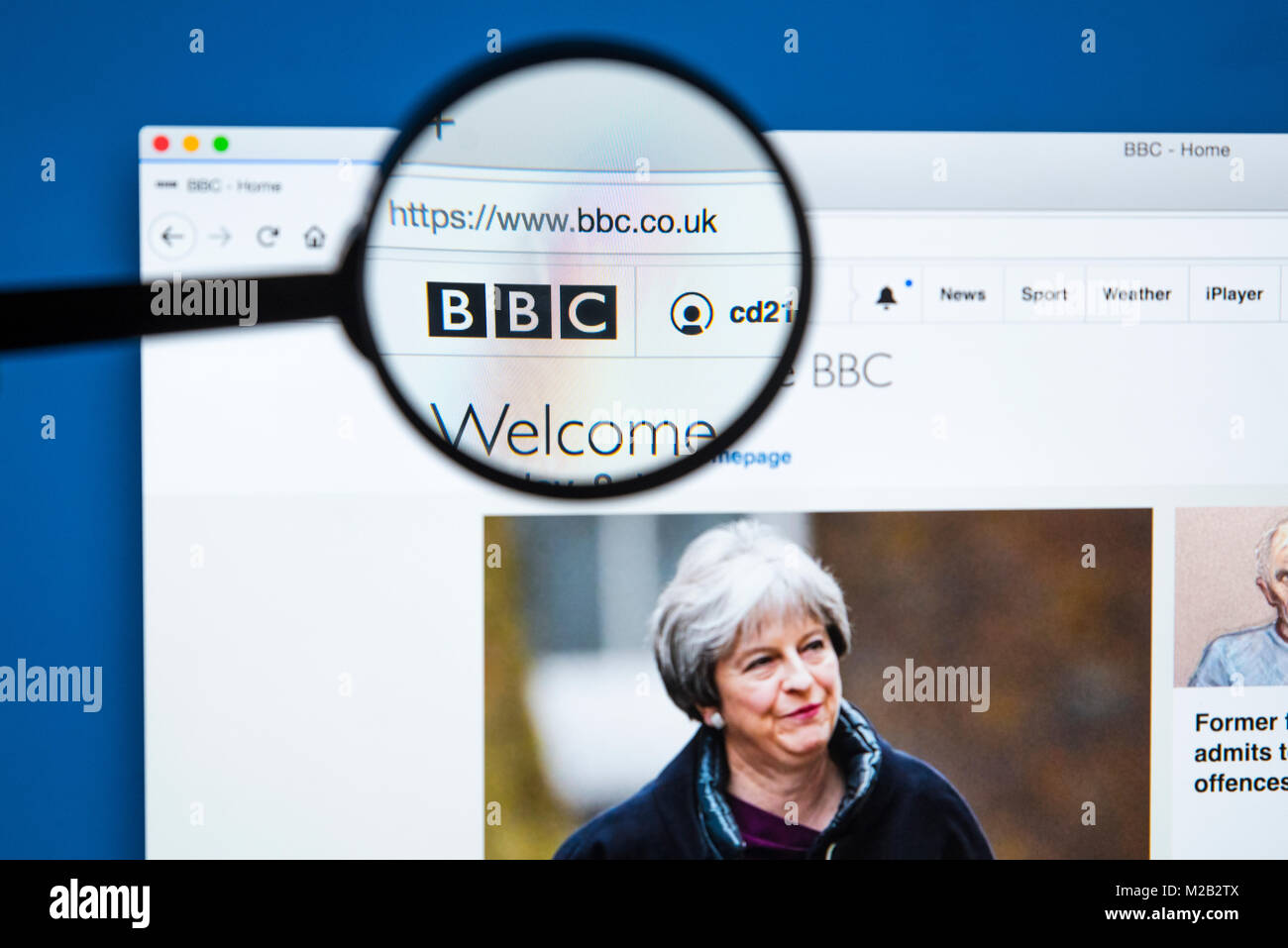 LONDON, UK - JANUARY 8TH 2018: The BBC Logo on the official BBC website ...